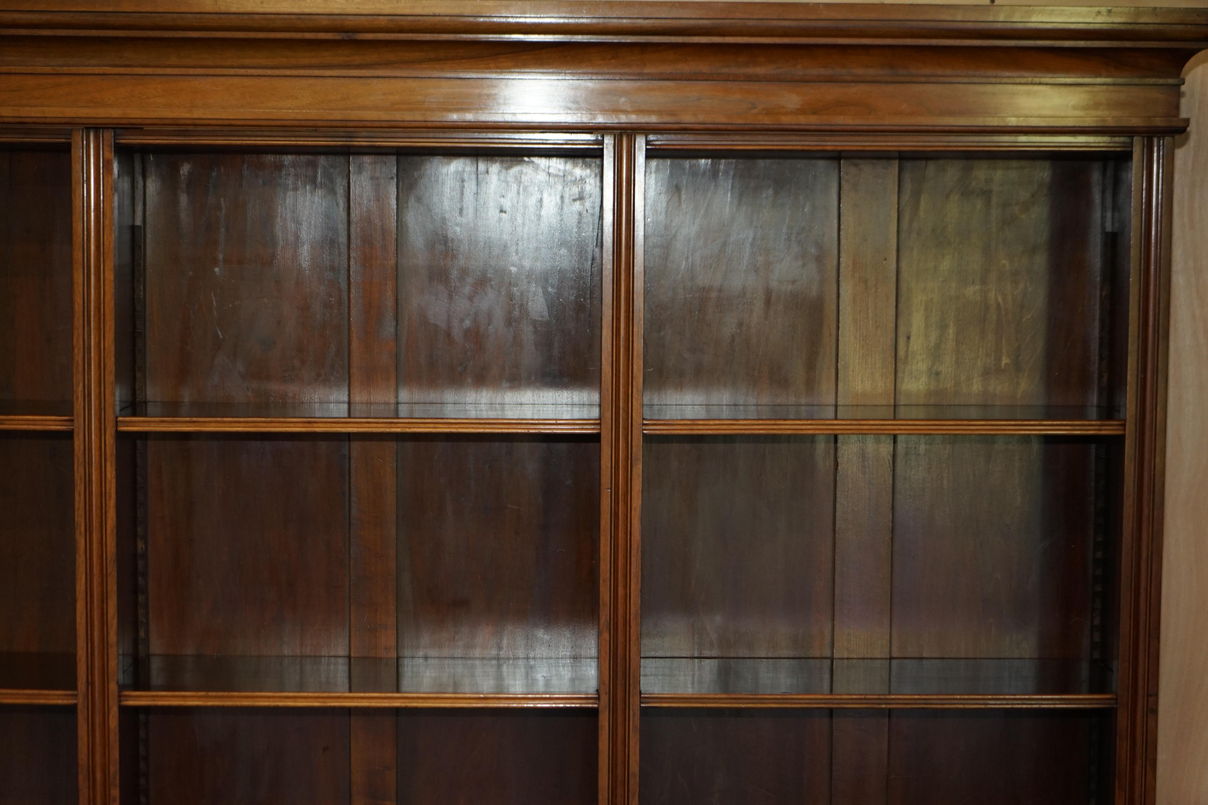 Very Large Fine Antique Victorian Walnut Bookcase with Three Large ...