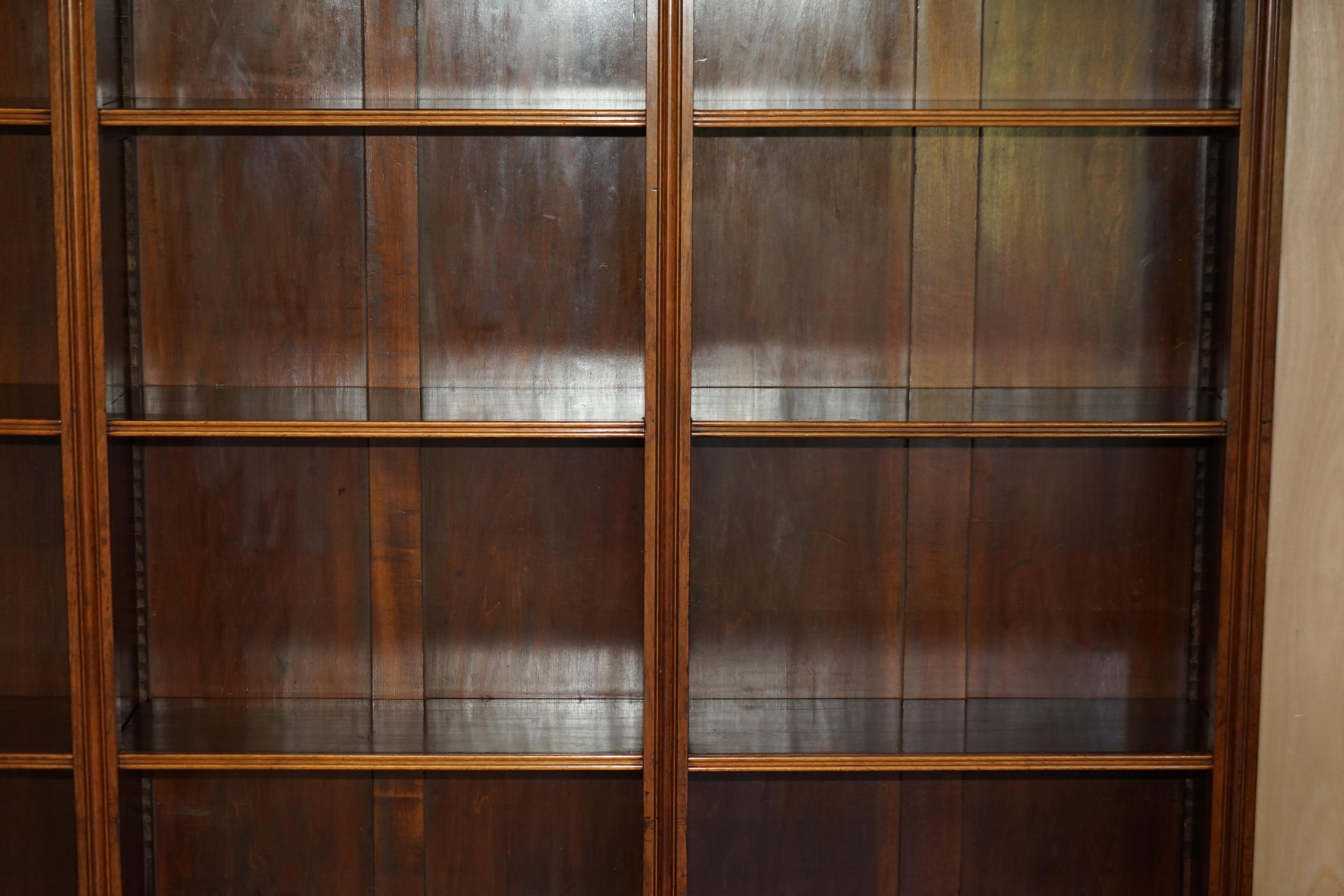 Very Large Fine Antique Victorian Walnut Bookcase with Three Large ...
