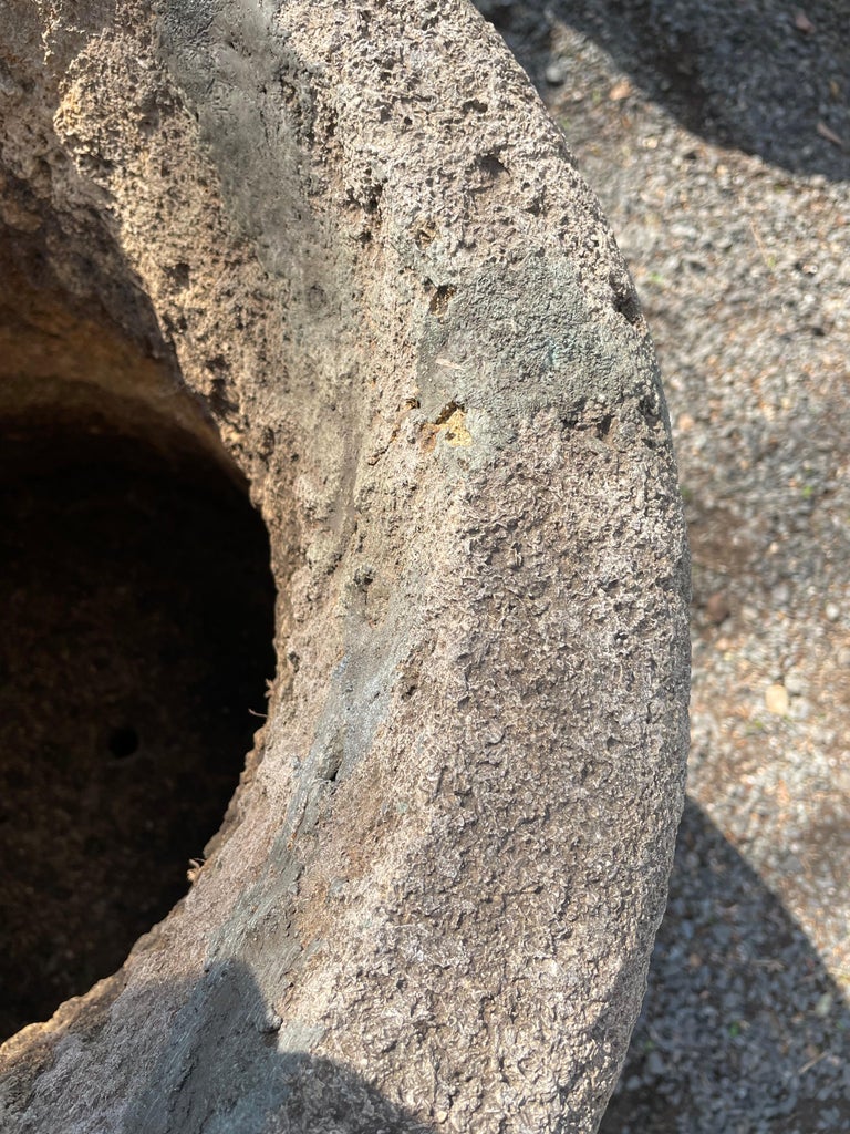 Very Large French Hand-Carved Stone Pot/Planter/Fountain with Flared ...