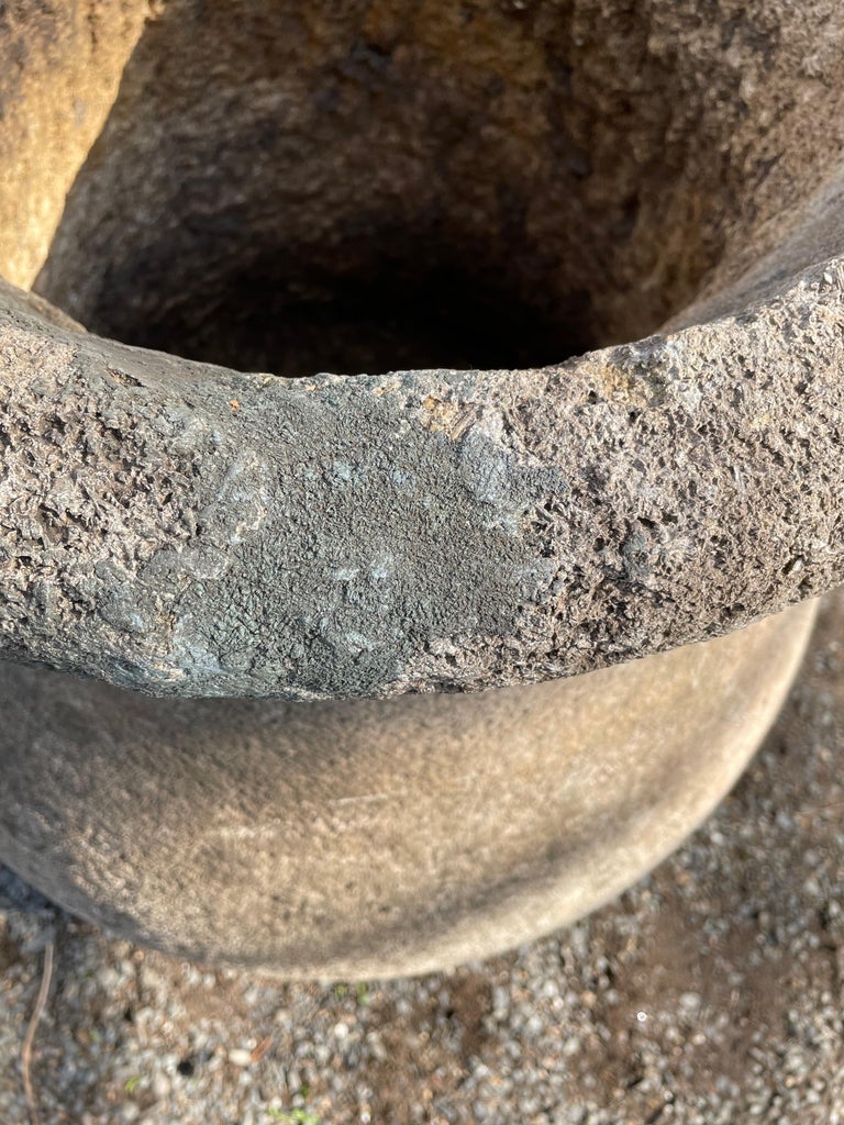 Very Large French Hand-Carved Stone Pot/Planter/Fountain with Flared ...
