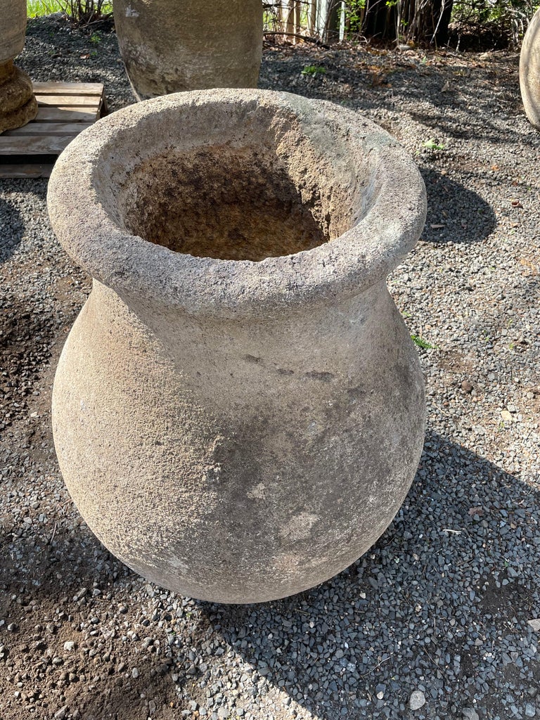 Very Large French Hand-Carved Stone Pot/Planter/Fountain with Flared ...