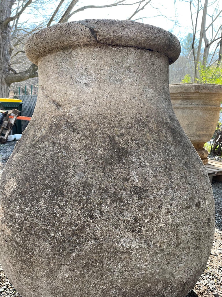 Very Large French Hand-Carved Stone Pot/Planter/Fountain with Flared ...