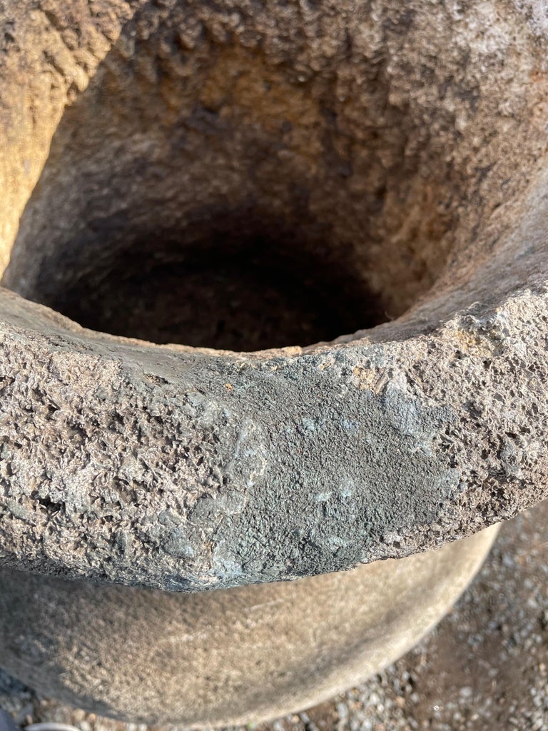 Very Large French Hand-Carved Stone Pot/Planter/Fountain with Flared ...