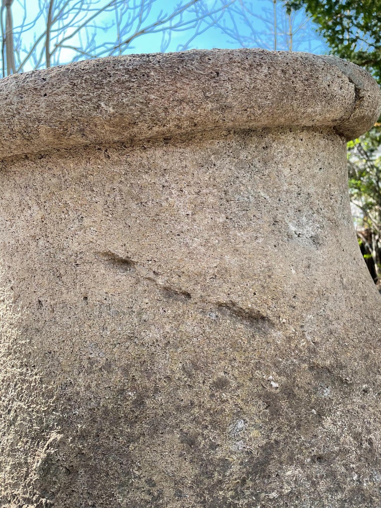 Very Large French Hand-Carved Stone Pot/Planter/Fountain with Flared ...