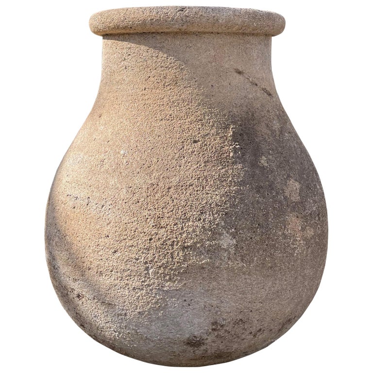 Very Large French Hand-Carved Stone Pot/Planter/Fountain with Flared ...