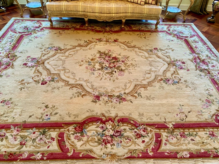 Very Large Handmade 12’ x 15’ French Aubusson or Savonnerie Style ...