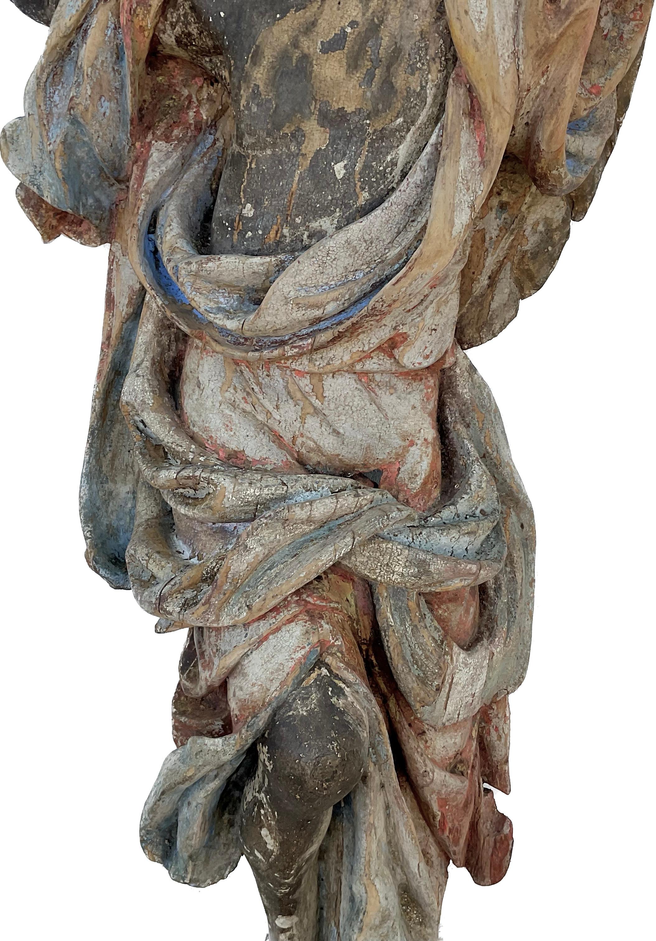 Very Large Italian Baroque Wood Angel Sculpture, Late 17th Century at ...