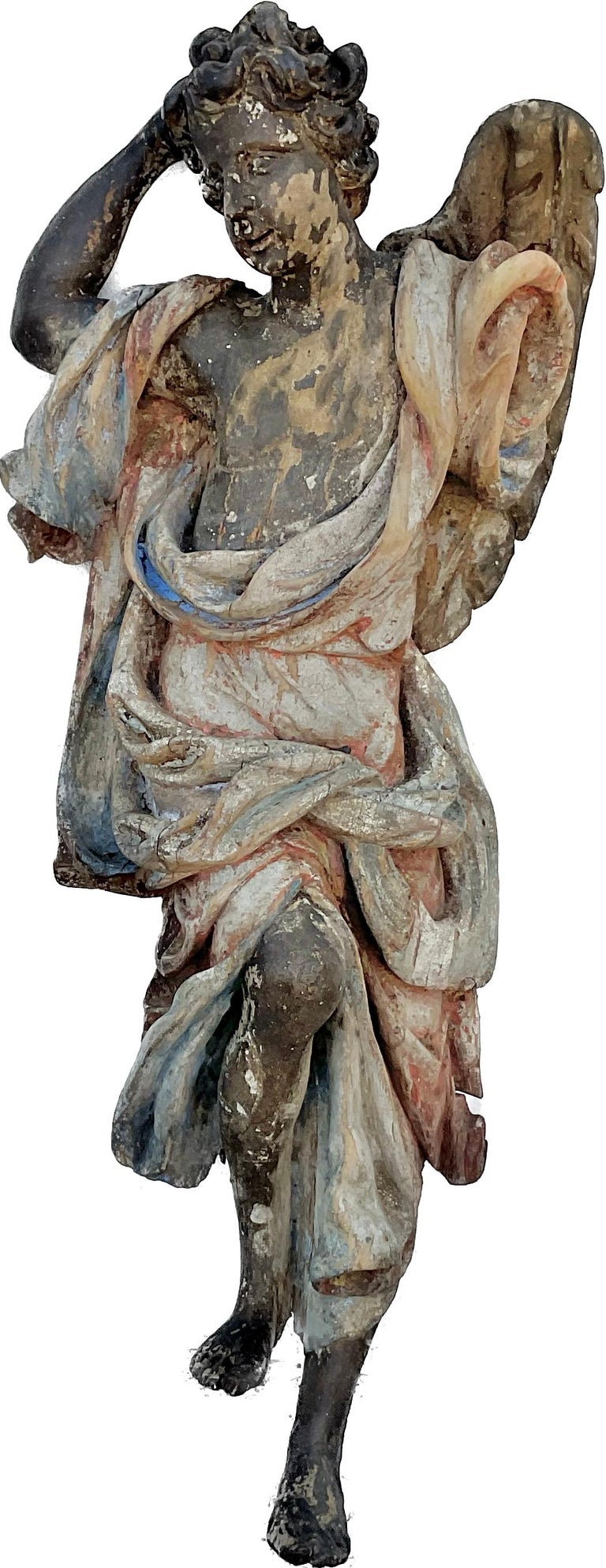 Very Large Italian Baroque Wood Angel Sculpture, Late 17th Century For ...