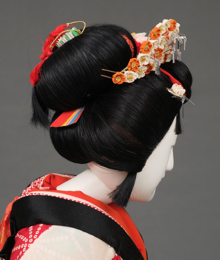 Very large Japanese Bunraku 文楽 Doll of a Beautiful Lady Known as Yaoya ...