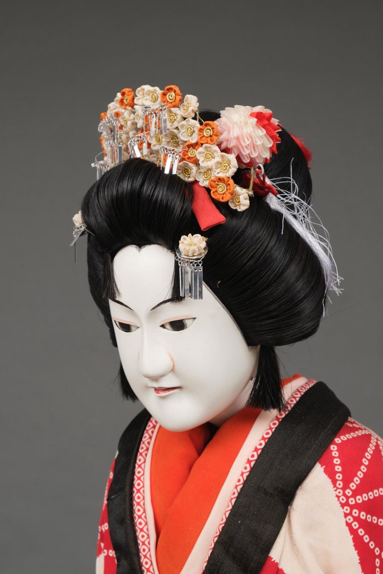 Very large Japanese Bunraku 文楽 Doll of a Beautiful Lady Known as Yaoya ...