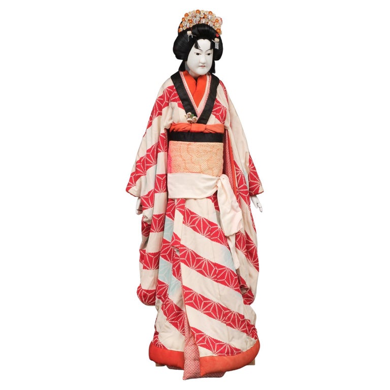 Very large Japanese Bunraku 文楽 Doll of a Beautiful Lady Known as Yaoya ...