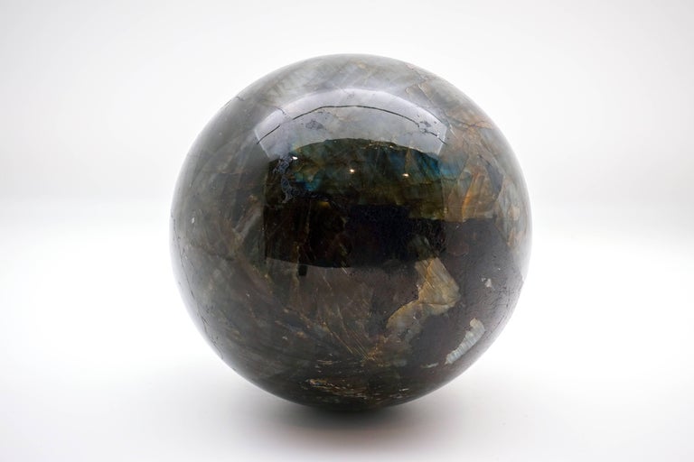 Very Large Labradorite Sphere Hand-Carved in Madagascar at 1stDibs