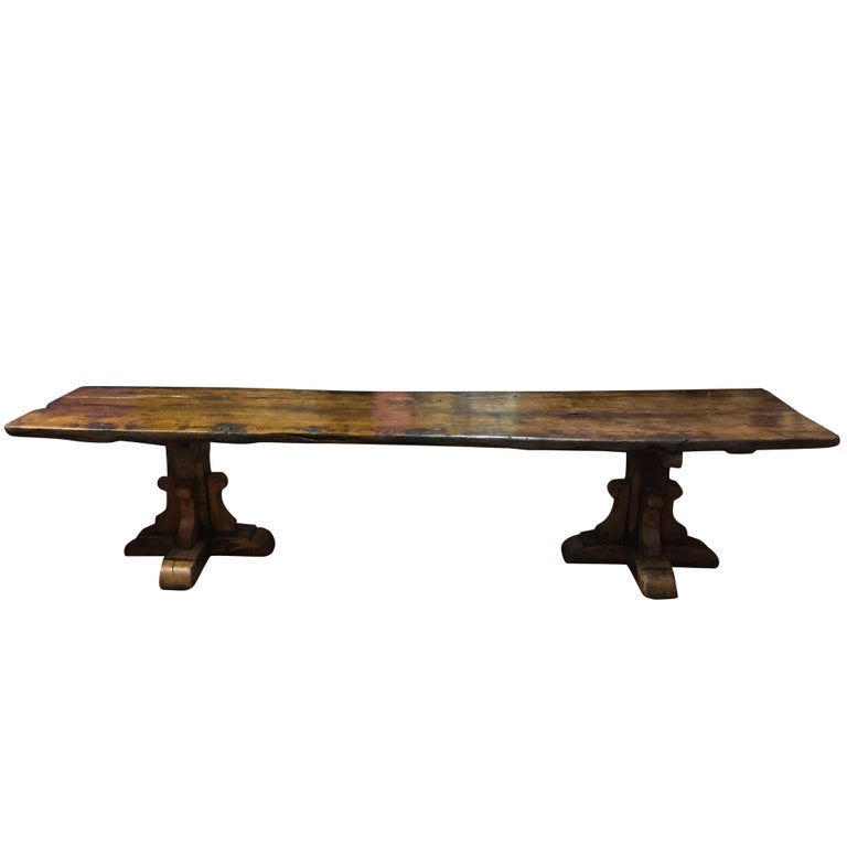Very Large Late 19th Century Golden Oak Refectory Table at 1stDibs