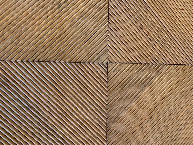 Very Large Mid-Century Modern Geometric Bamboo Rattan Coffee Table at ...