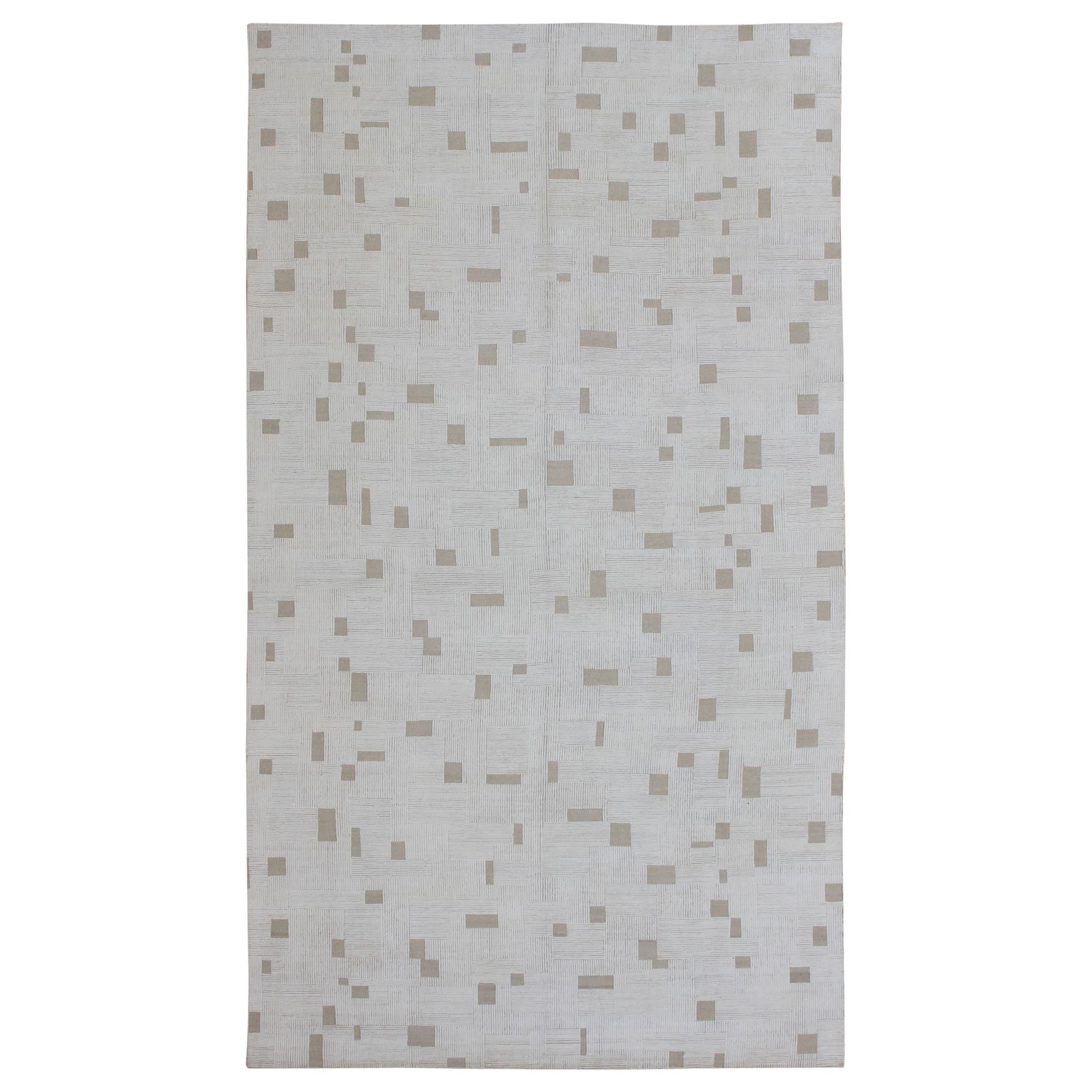 Modern High-Low Texture Large Rug in Minimalist Design with Taupe and ...