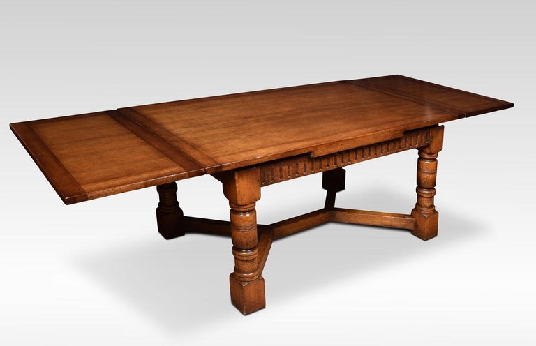 Very Large Oak Draw Leaf Refectory Table For Sale at 1stDibs