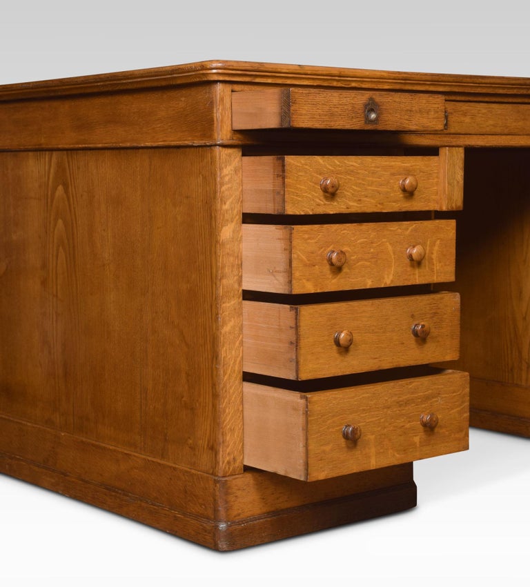 Very Large Oak Partners Library Desk For Sale at 1stDibs