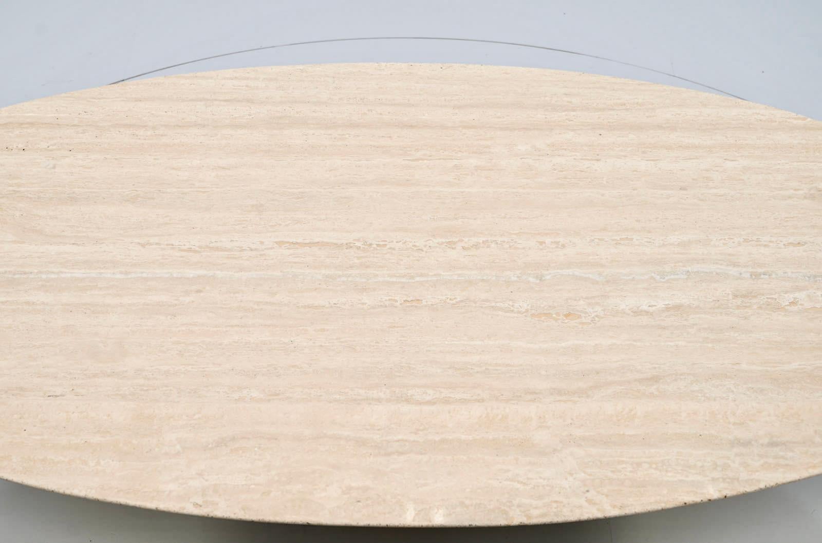 Very Large Oval Travertine Coffee Table Italy, 1970s For Sale at 1stDibs
