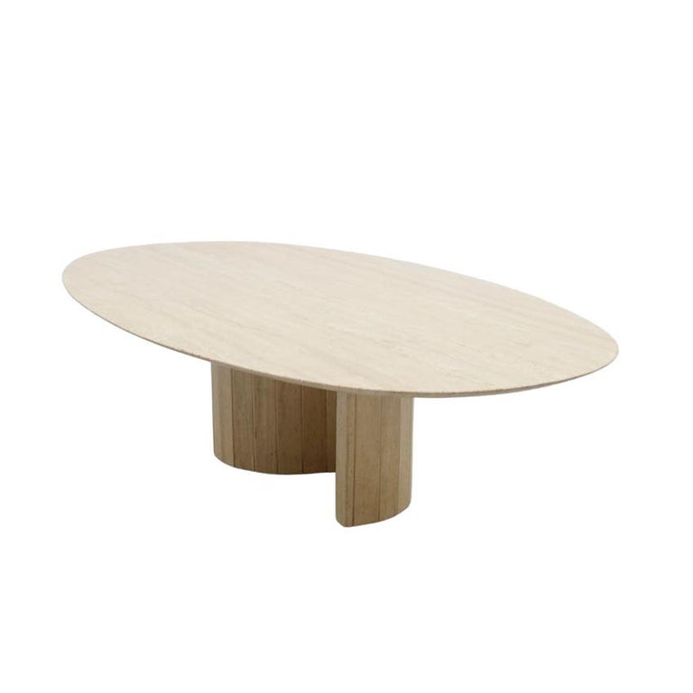 Very Large Oval Travertine Coffee Table Italy, 1970s For Sale at 1stDibs