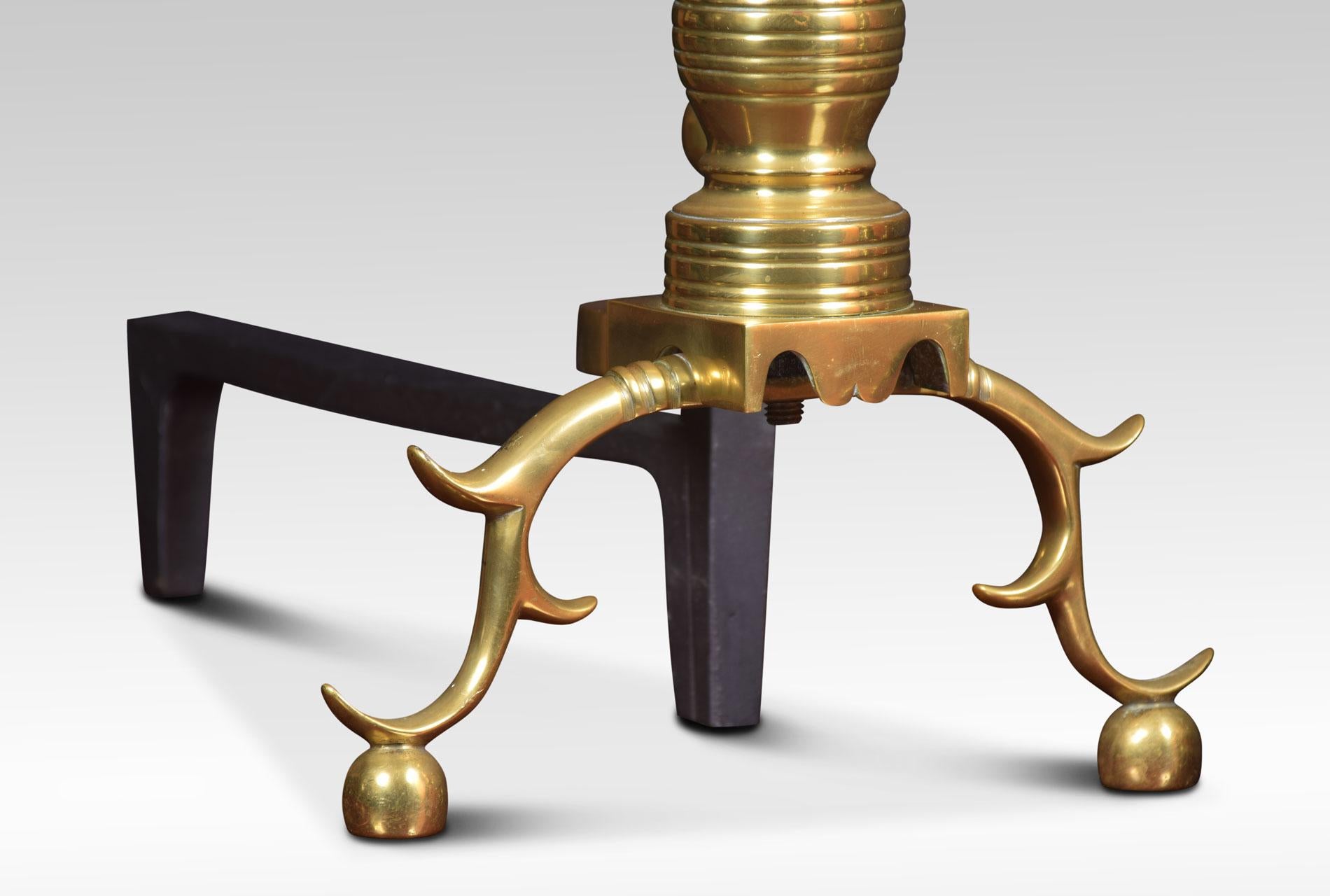 Very Large Pair of Mid-17th Century Style Dutch Brass Fire Dogs at ...