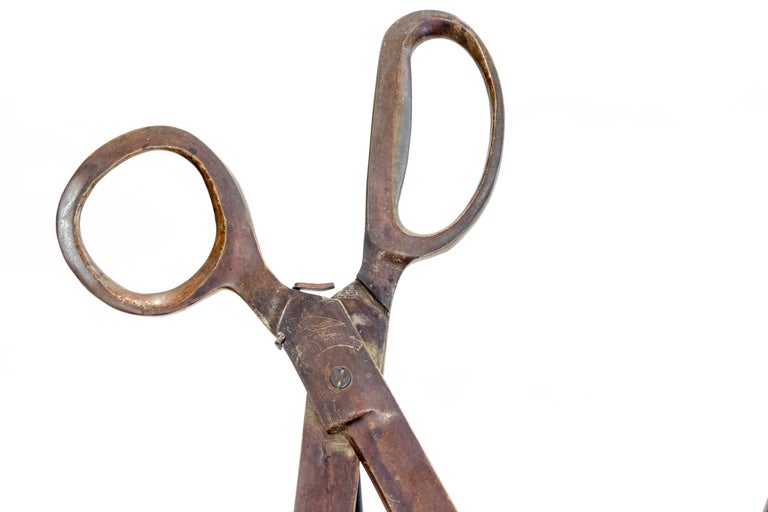Very Large Scissors and Needle Trade Sign, Mounted For Sale at 1stDibs