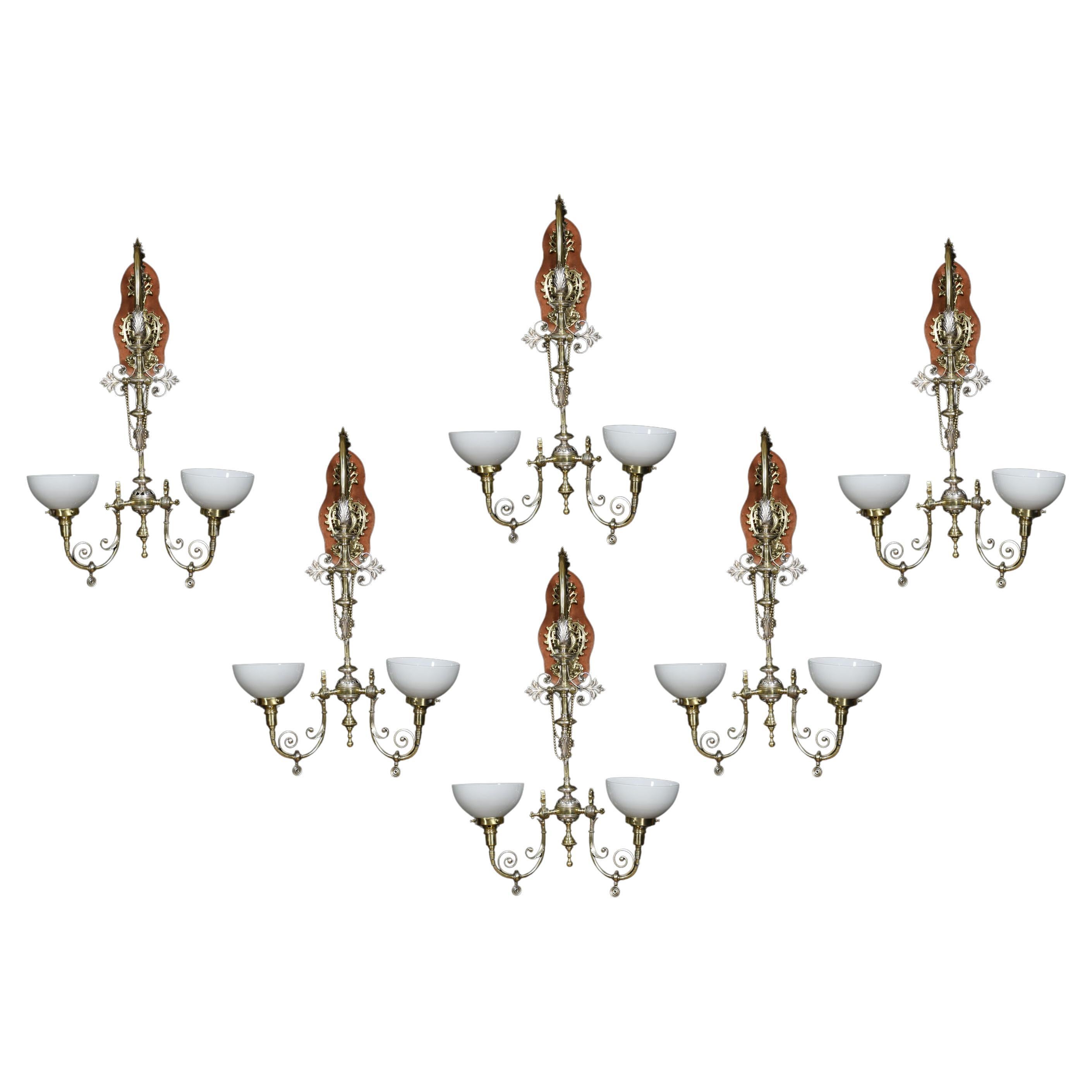 Large Set of Wall Lights with Chrome Base For Sale at 1stDibs