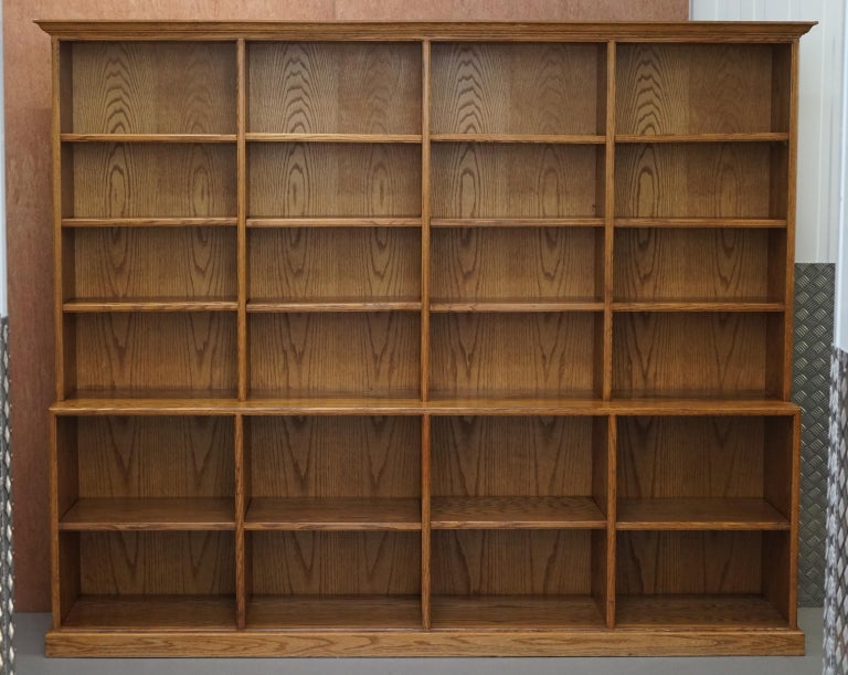 Very Large and Solid American Oak Veneered Library Bookcase Height ...