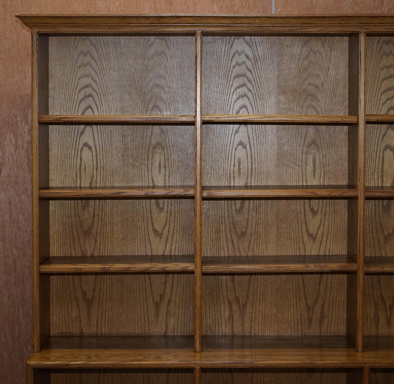 Very Large and Solid American Oak Veneered Library Bookcase Height ...