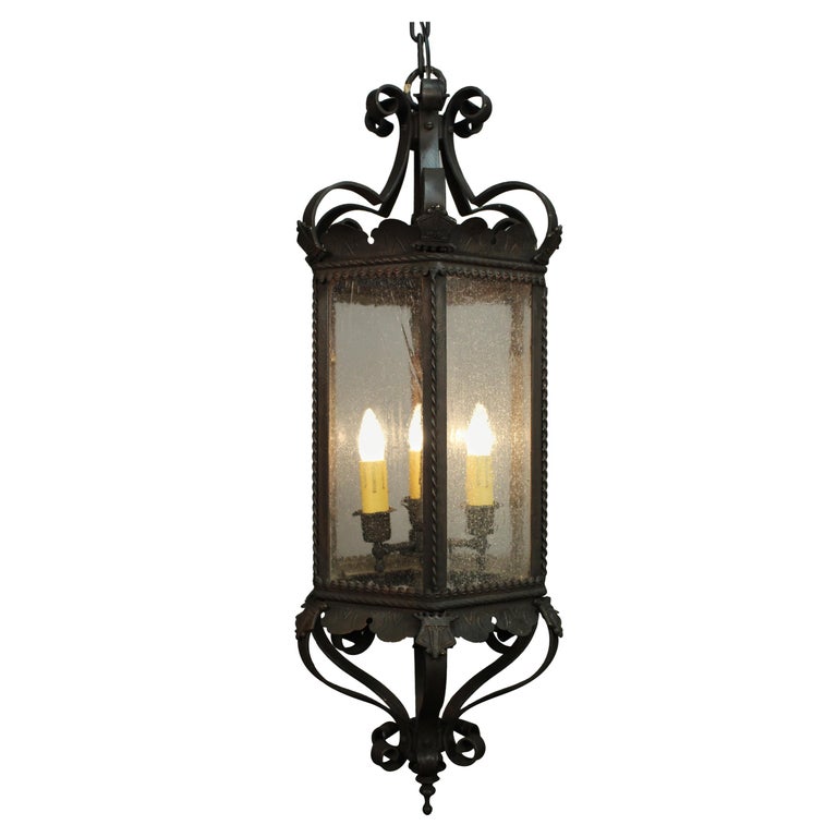 Very Large Spanish Revival 1920s Lantern Salvaged from Local Estate at ...