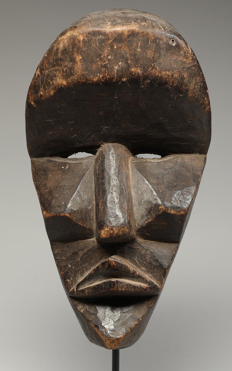 Very Large Strong Expressive Cubist Dan Mask Early 20th Century Liberia ...