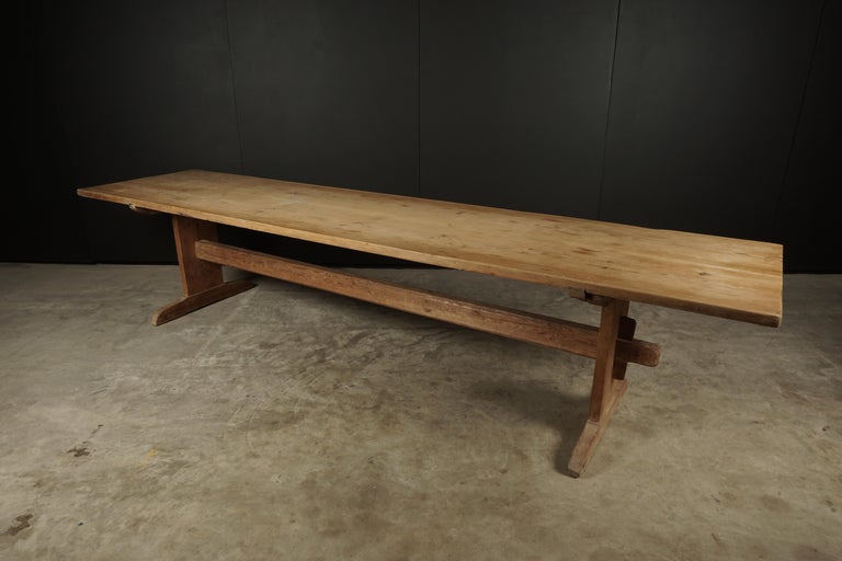 Rare Swedish Bockbord Table in Pine, circa 1850 at 1stDibs