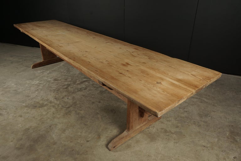 Rare Swedish Bockbord Table in Pine, circa 1850 at 1stDibs