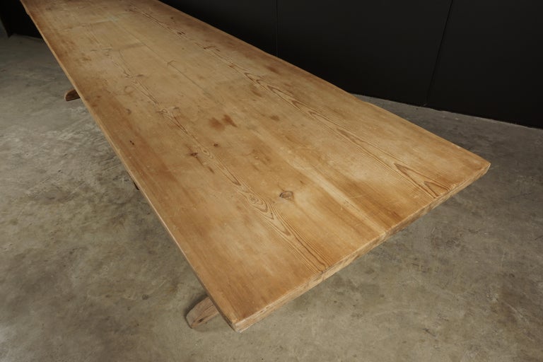 Rare Swedish Bockbord Table in Pine, circa 1850 at 1stDibs