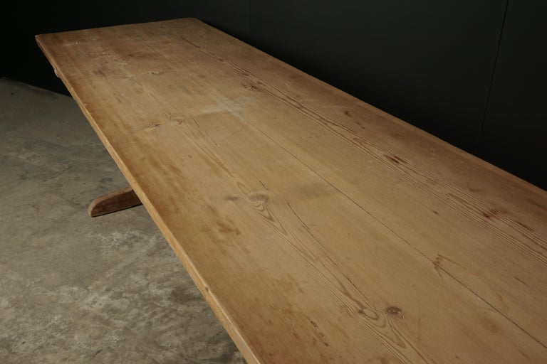 Rare Swedish Bockbord Table in Pine, circa 1850 at 1stDibs