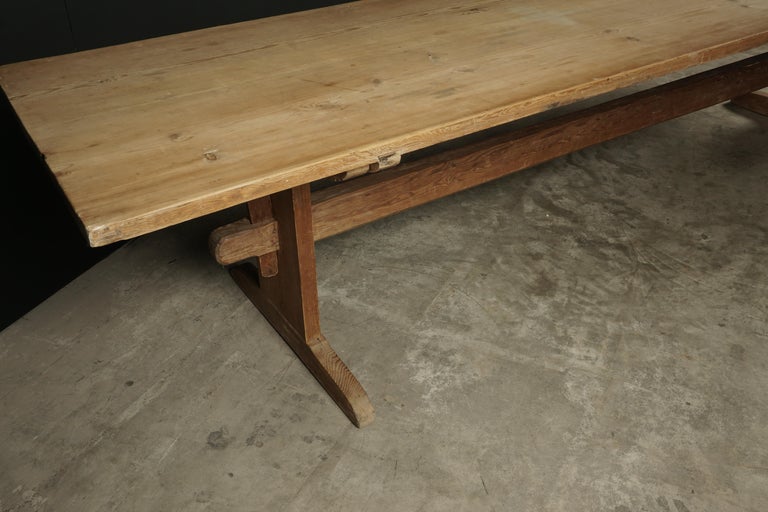 Rare Swedish Bockbord Table in Pine, circa 1850 at 1stDibs