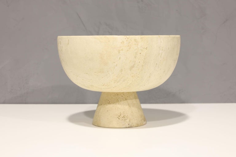 Very Large Travertine Footed Bowl, 1970s For Sale at 1stDibs
