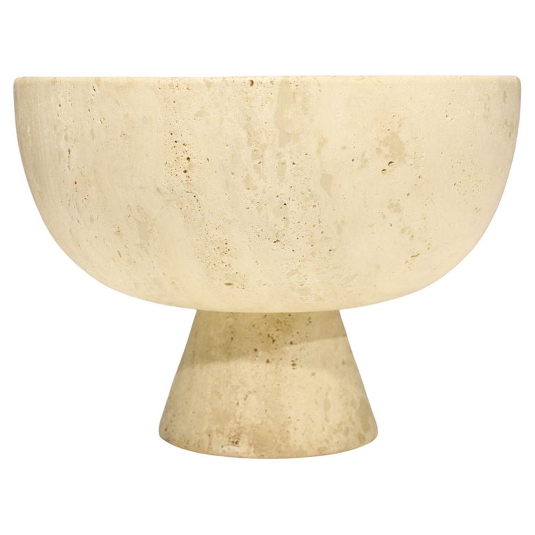 Very Large Travertine Footed Bowl, 1970s For Sale at 1stDibs