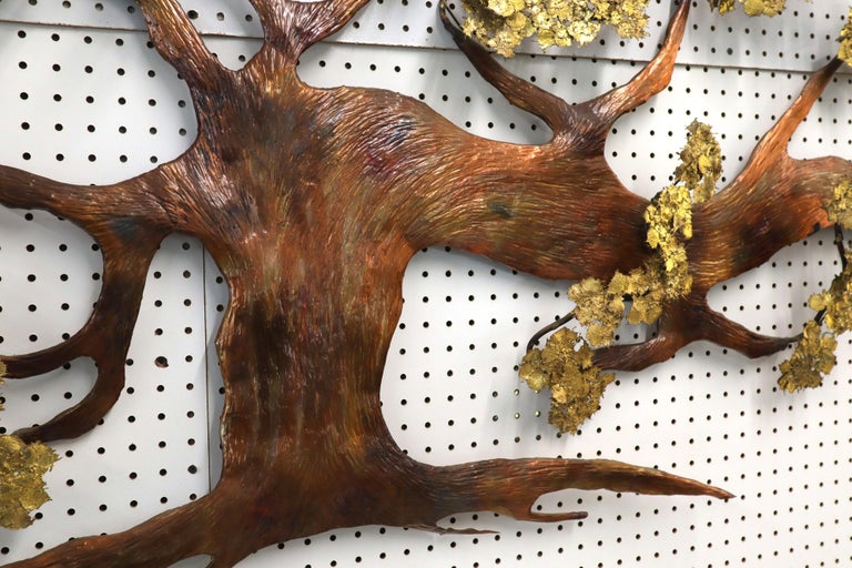 Very Large Tree of Life Metal Brass and Copper Wall Hanging Sculpture ...
