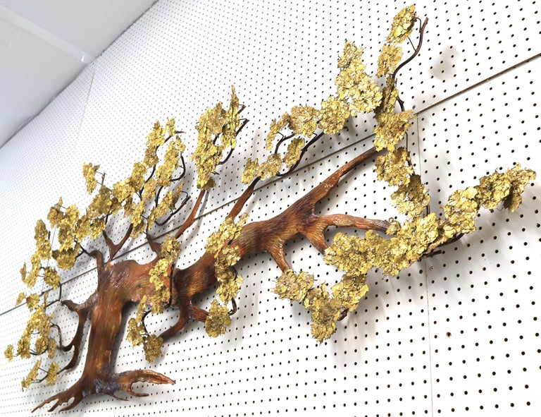 Very Large Tree of Life Metal Brass and Copper Wall Hanging Sculpture ...