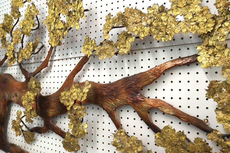Very Large Tree of Life Metal Brass and Copper Wall Hanging Sculpture ...