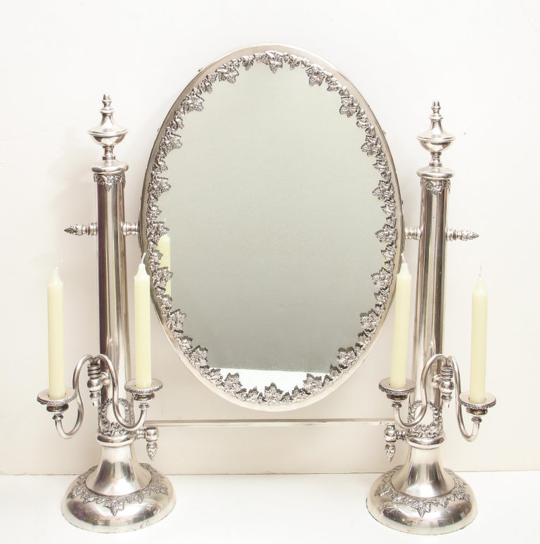 Very Large Victorian Sheffield Silver Plated Table Mirror at 1stDibs