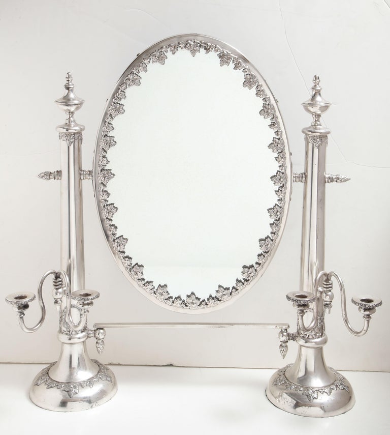 Very Large Victorian Sheffield Silver Plated Table Mirror at 1stDibs