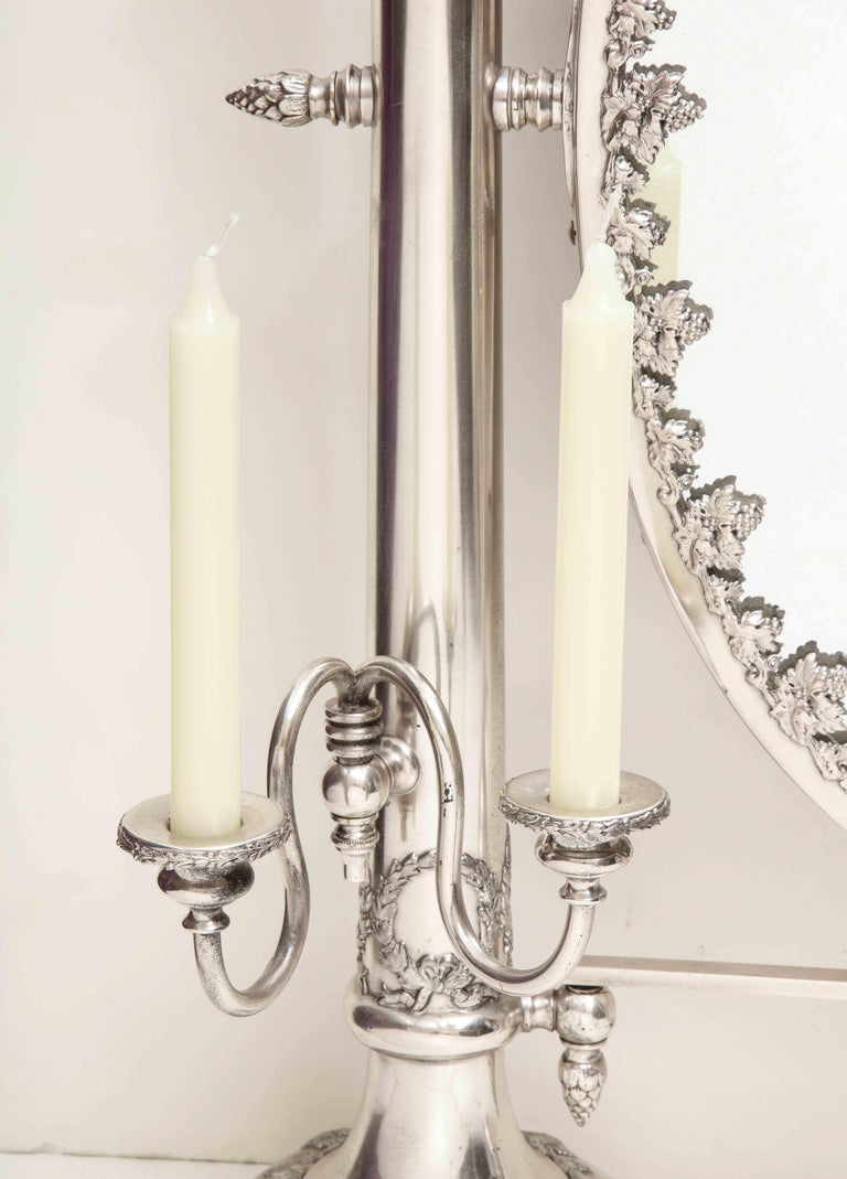 Very Large Victorian Sheffield Silver Plated Table Mirror at 1stDibs