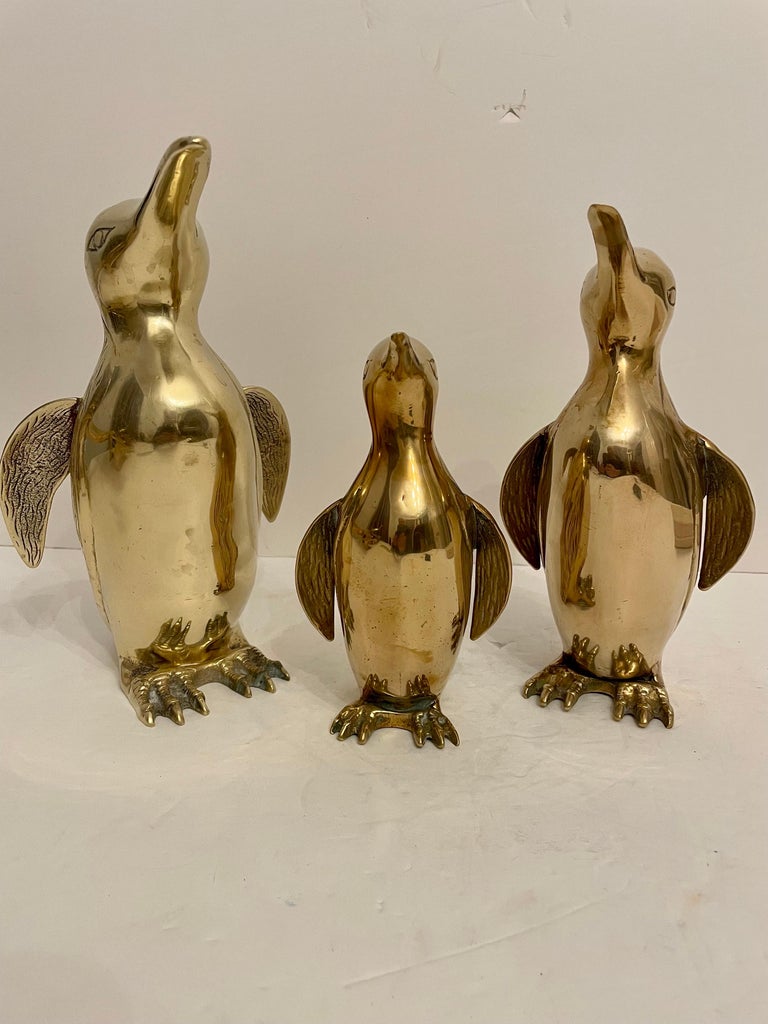 Very Large Vintage Hollywood Regency Brass Penguin Sculpture For Sale ...