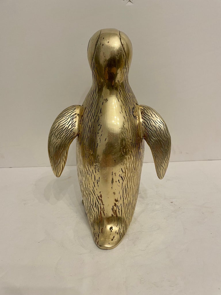 Very Large Vintage Hollywood Regency Brass Penguin Sculpture For Sale ...
