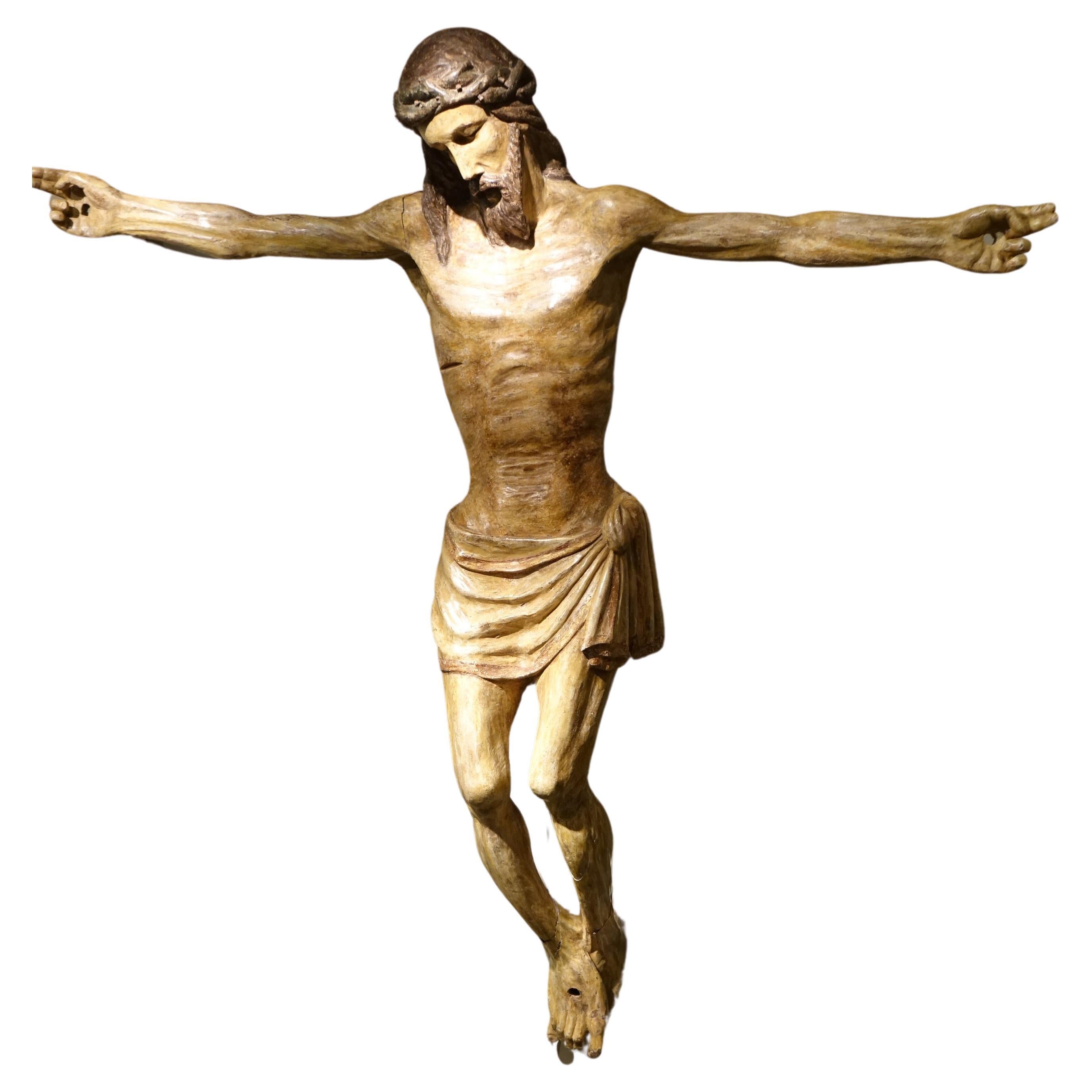 Very large wood painted Christ, Germany, 16th century For Sale at 1stDibs