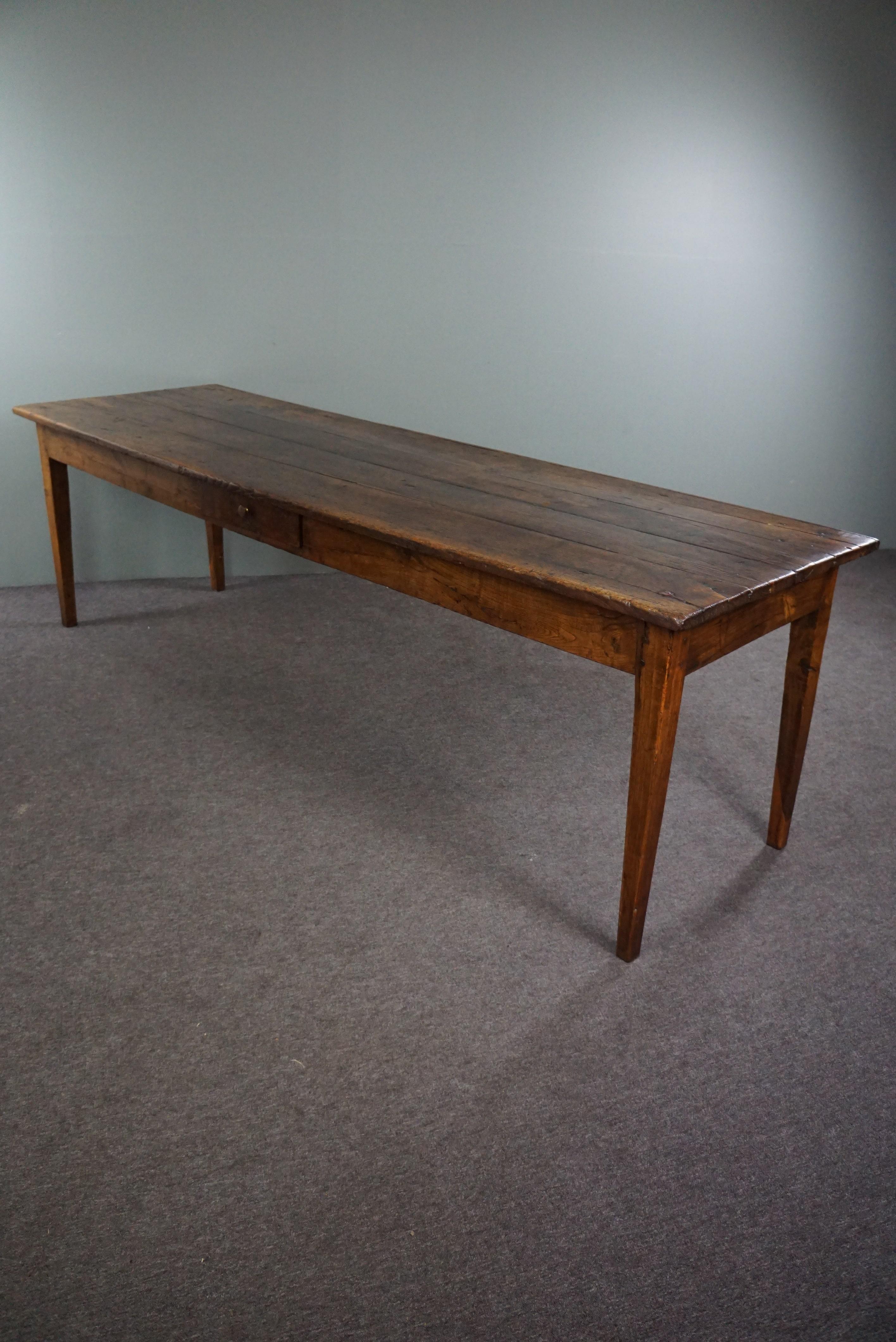 Very long antique French dining table, 19th century For Sale at 1stDibs