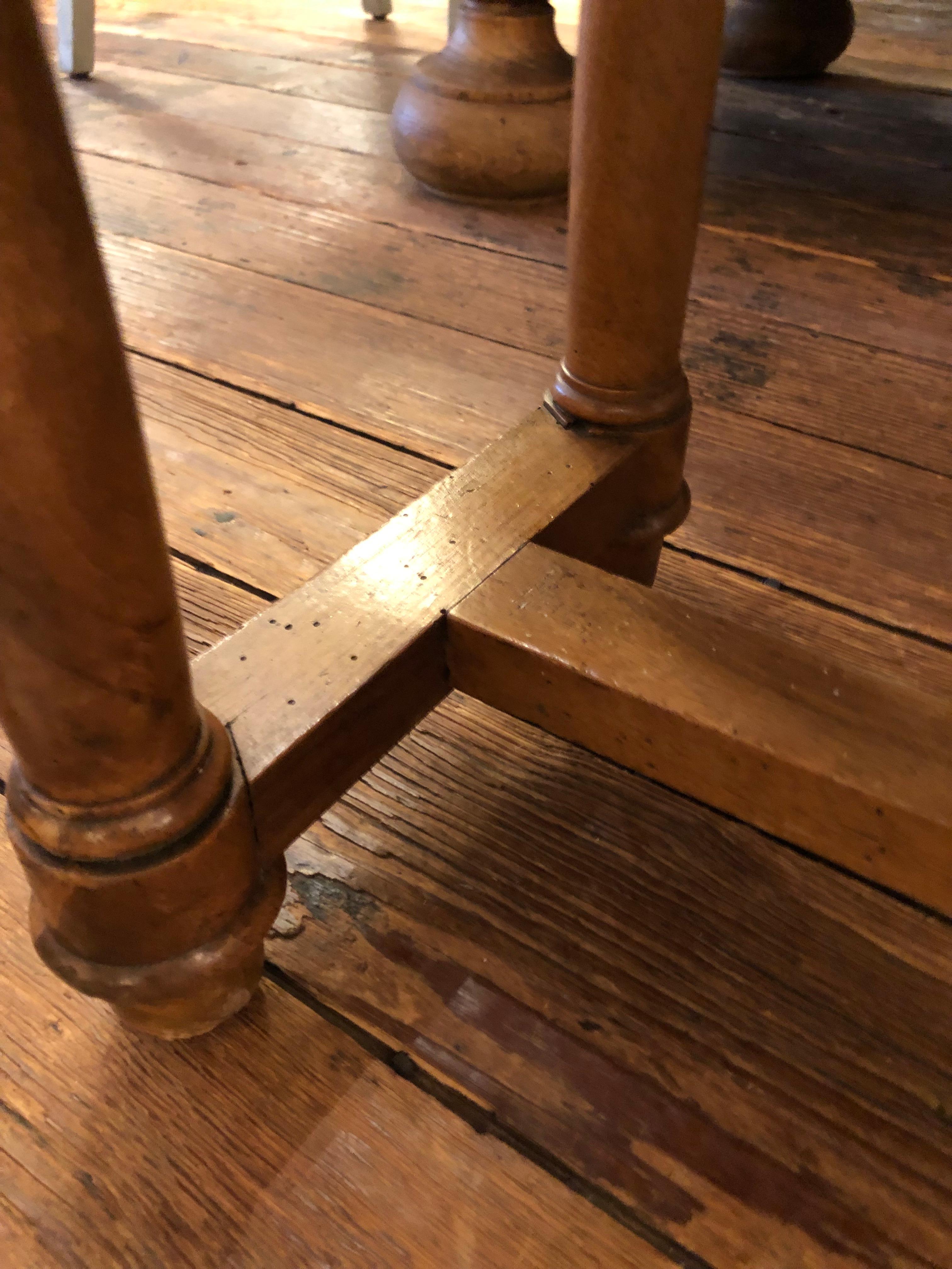 Very Long Antique Nantucket Mudroom Bench with Updated Upholstery For ...