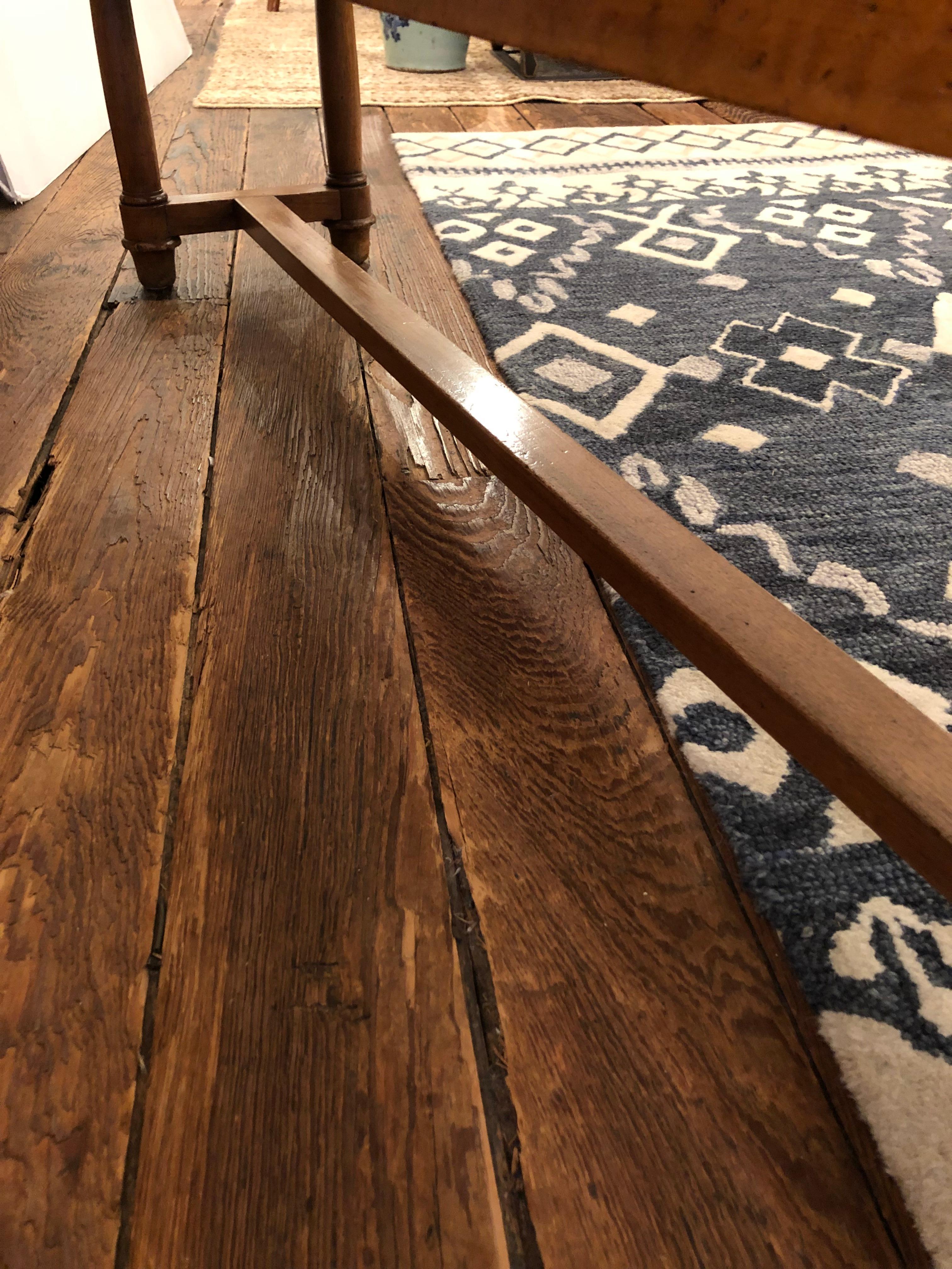 Very Long Antique Nantucket Mudroom Bench with Updated Upholstery For ...