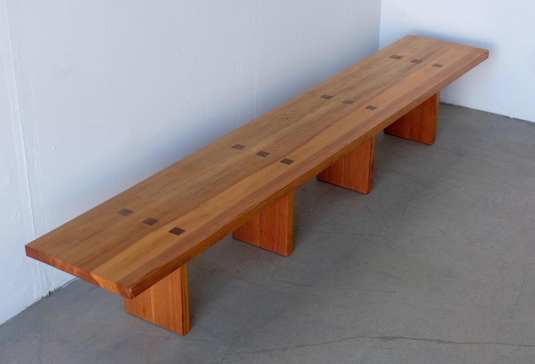 Very Long Low Eight Foot Solid Pine Wood Handcrafted Mortise and Tenon ...